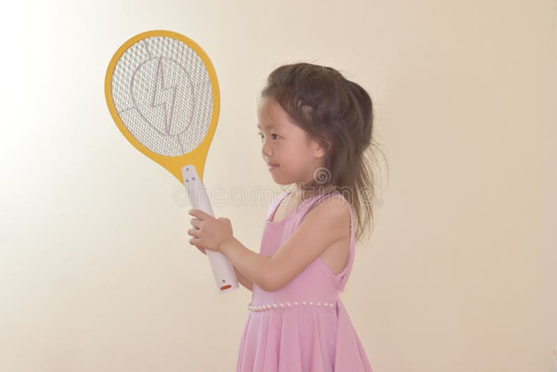 Child with fly swatter stock image. Image of comic, design - 52757455