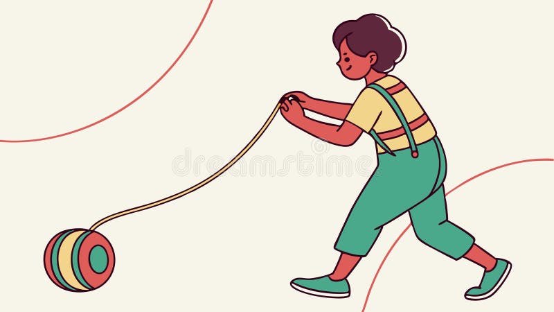 Child with a Yo-yo, Classic Toy and Playful Activity, Vector Design ...