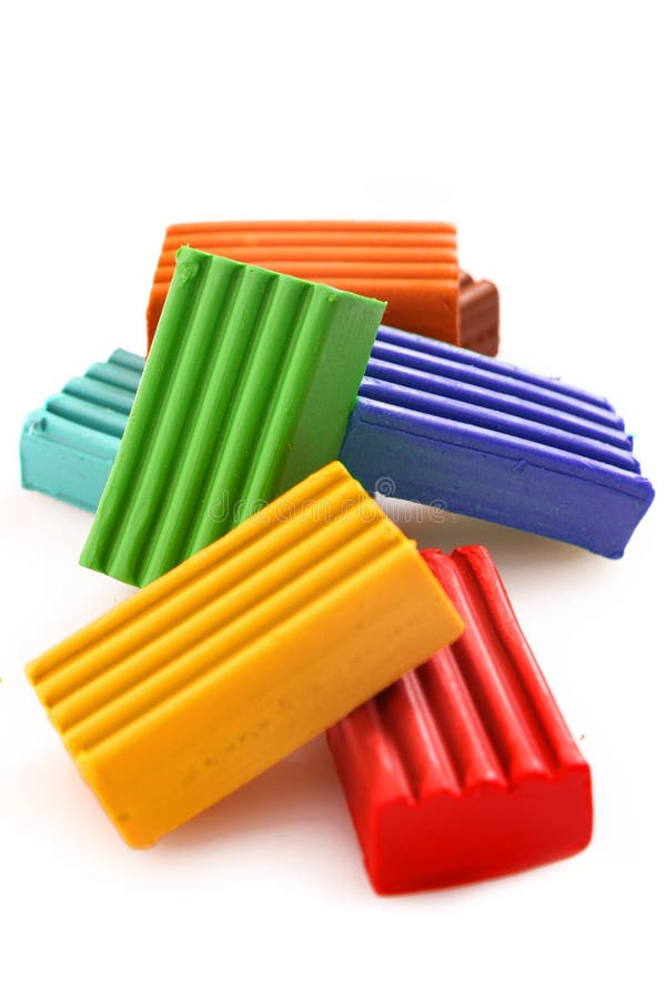 Childen Bright Coloured Plasticine Set Chaotically Stock Image - Image ...