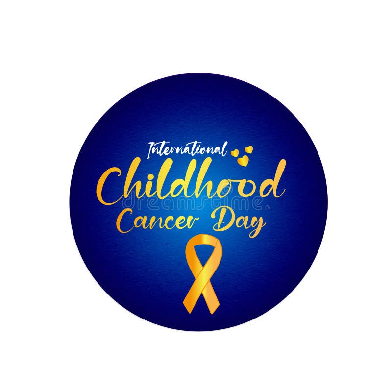 Childhood Cancer Day Badge with Golden Ribbon Stock Illustration ...