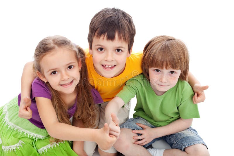 Childhood friends stock photo. Image of expression, isolated - 24996864