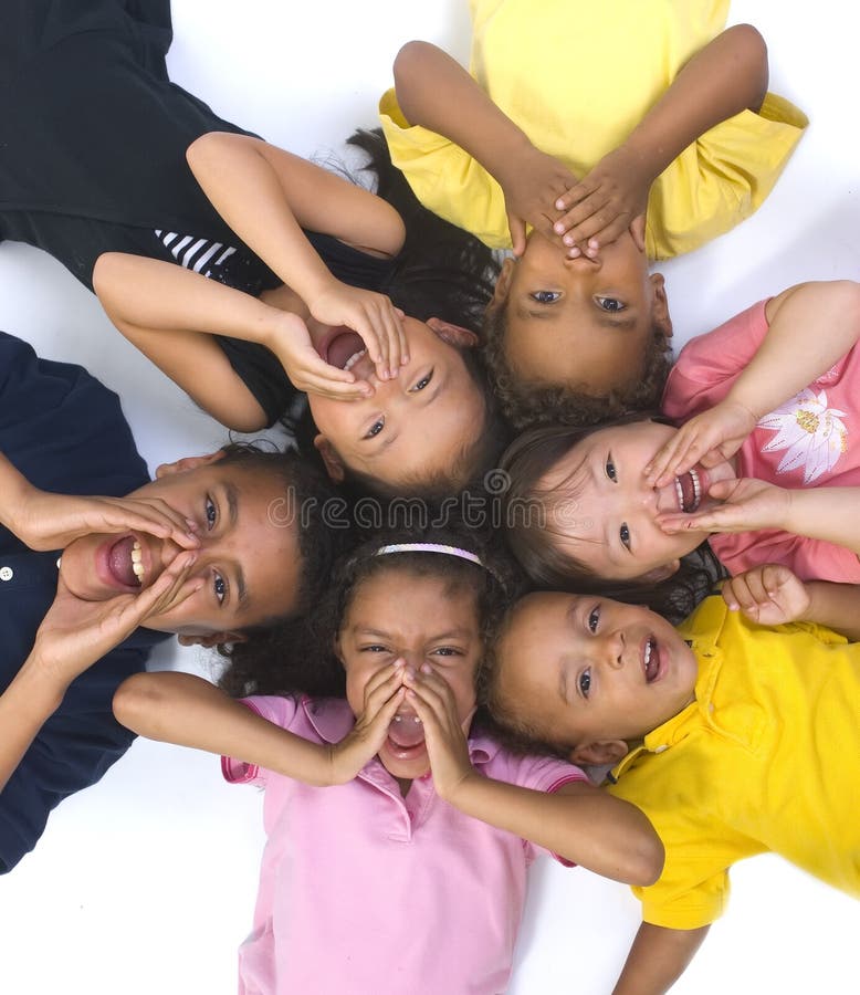 Group Of Children Piled Up In Park Stock Photo - Image of seven, eight ...