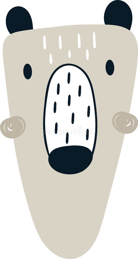 Childish Bear Head stock vector. Illustration of vector - 287303584