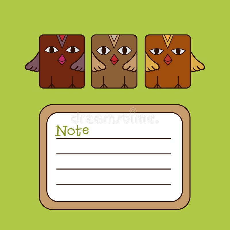 Childish Bird Design for Your Note Stock Vector - Illustration of ...
