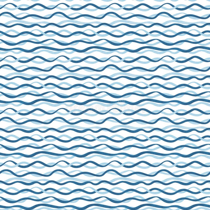Childish Blue Water Wave Pattern, Concept Abstract Background Flat ...