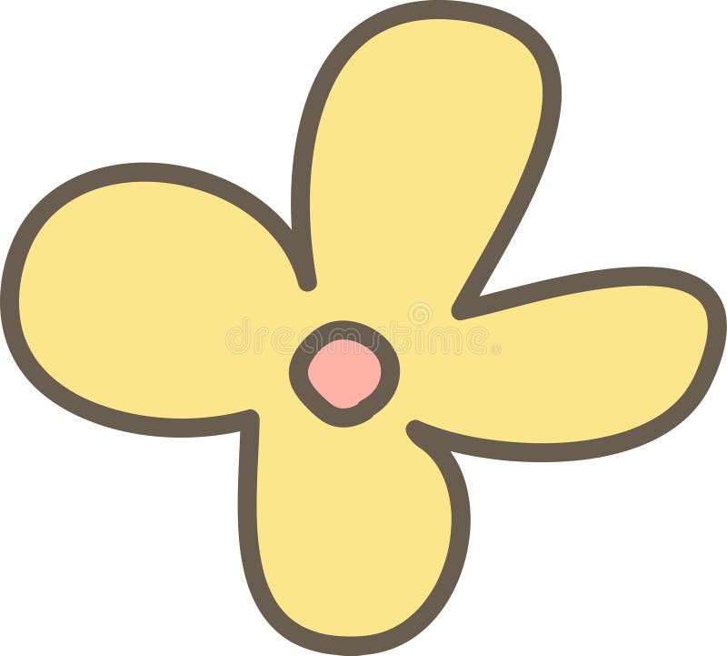 Childish Doodle of a Cute Flower Stock Vector - Illustration of joyful ...