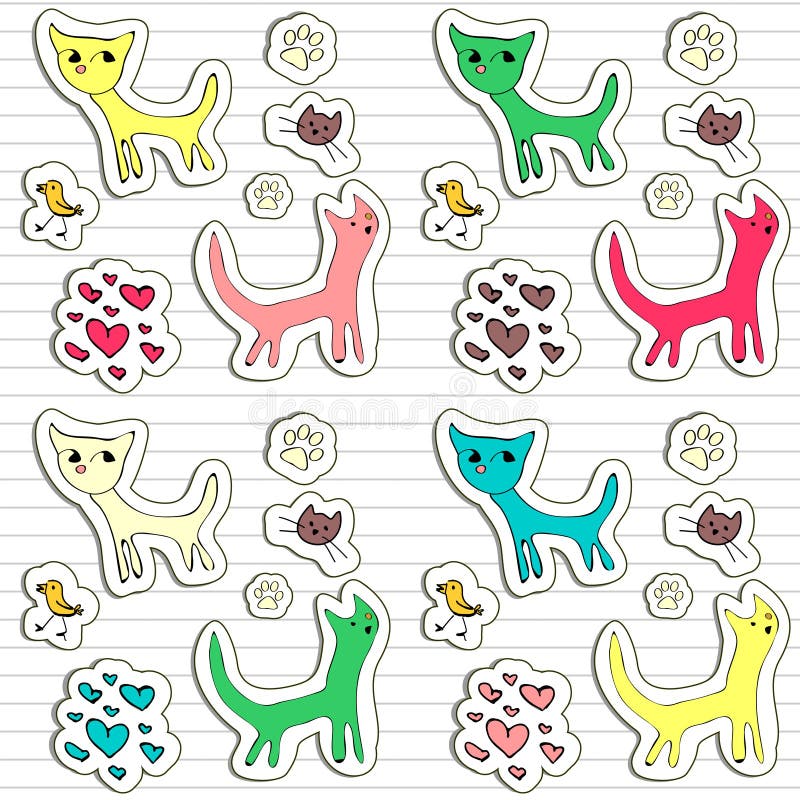 Childish doodle stickers stock vector. Illustration of baby - 24712023