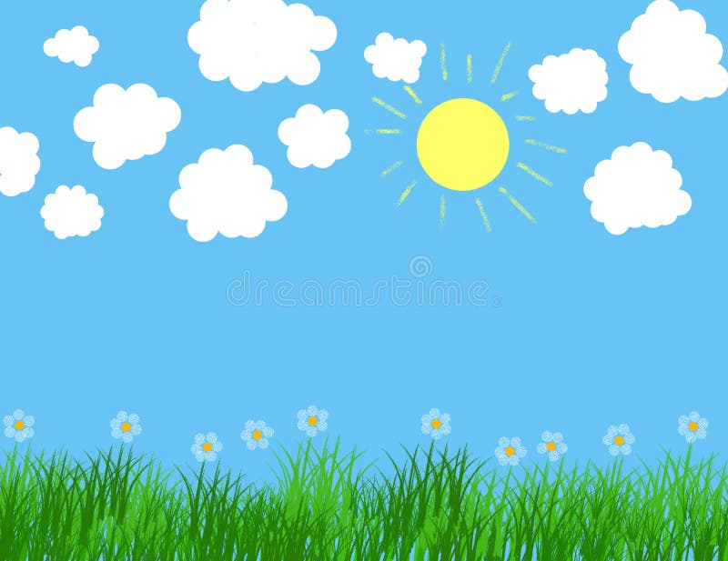 Childish drawing stock illustration. Illustration of landscape - 8184232