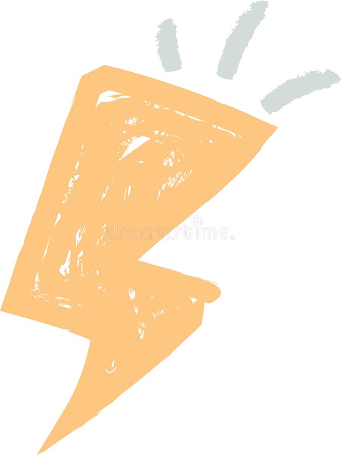 Childish Drawing Lightning stock vector. Illustration of energy - 354222369