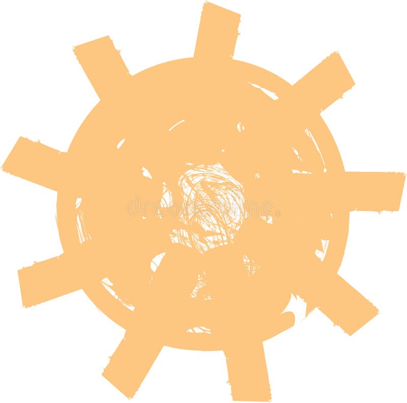 Childish Drawing Sun stock vector. Illustration of texture - 354222859