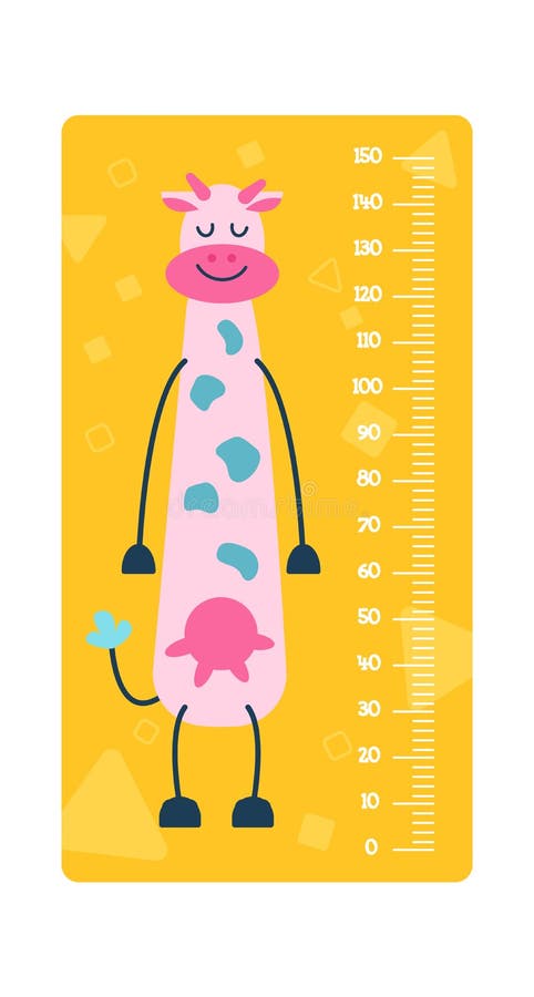 Childish Meter with Cow Cartoon Animal Stock Vector - Illustration of ...