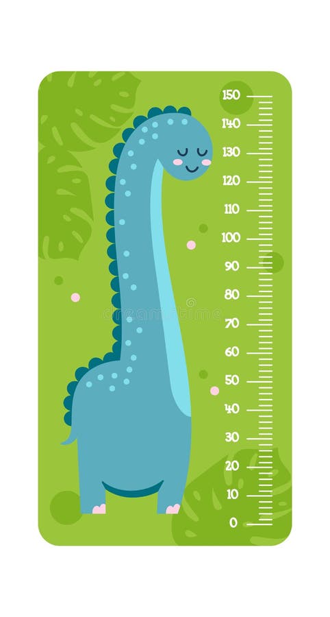 Childish Meter with Dino Cartoon Animal Stock Vector - Illustration of ...