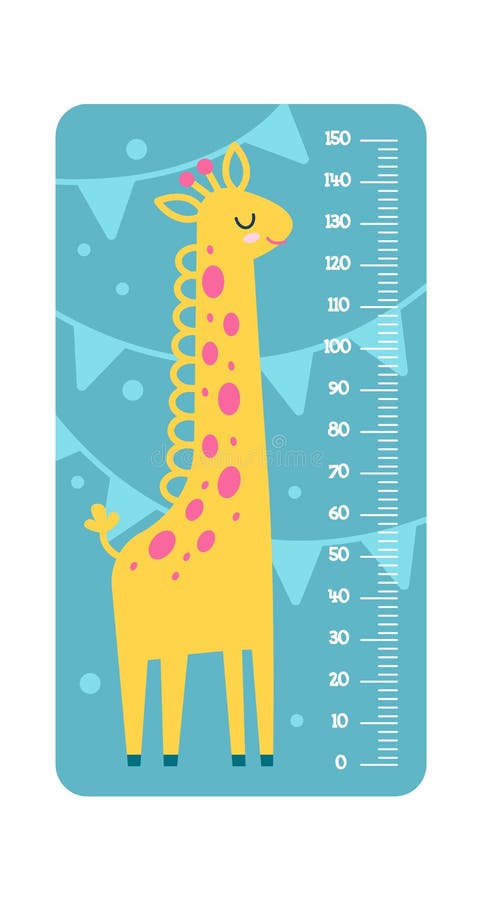 Childish Meter with Giraffe Cartoon Animal Stock Vector - Illustration ...