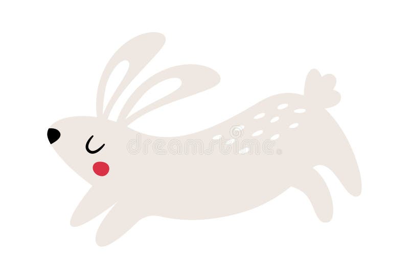 Childish Running Rabbit stock vector. Illustration of happy - 281658359