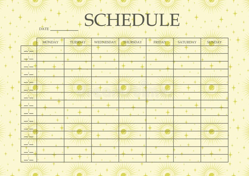 Childish Schedule Minimalist Planner Page Design. Categories of Notes ...