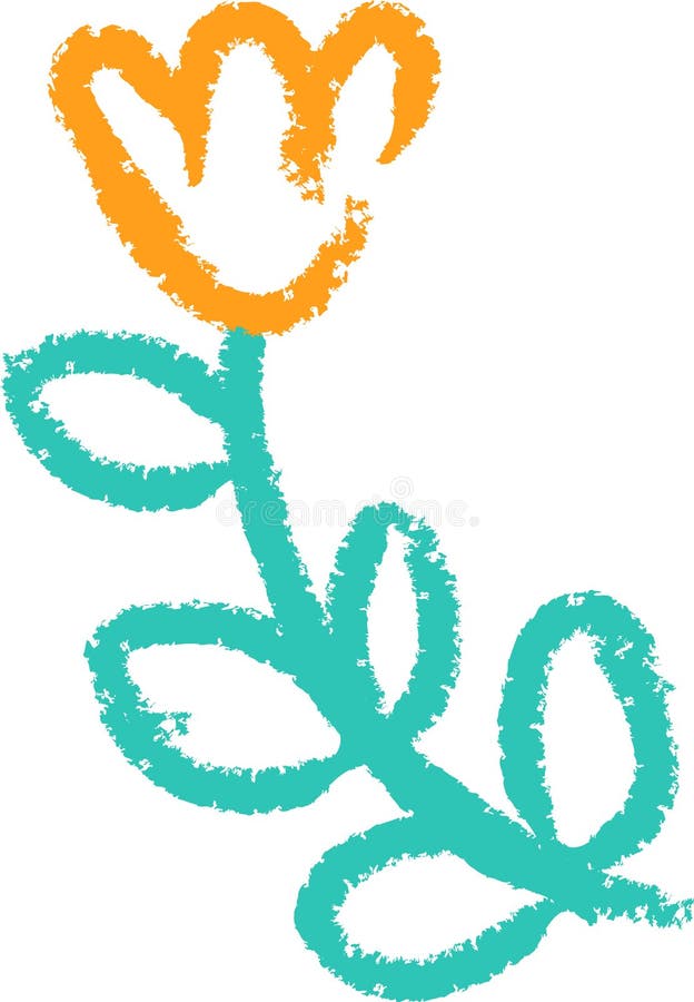 Childish Scribble Flower stock illustration. Illustration of star ...