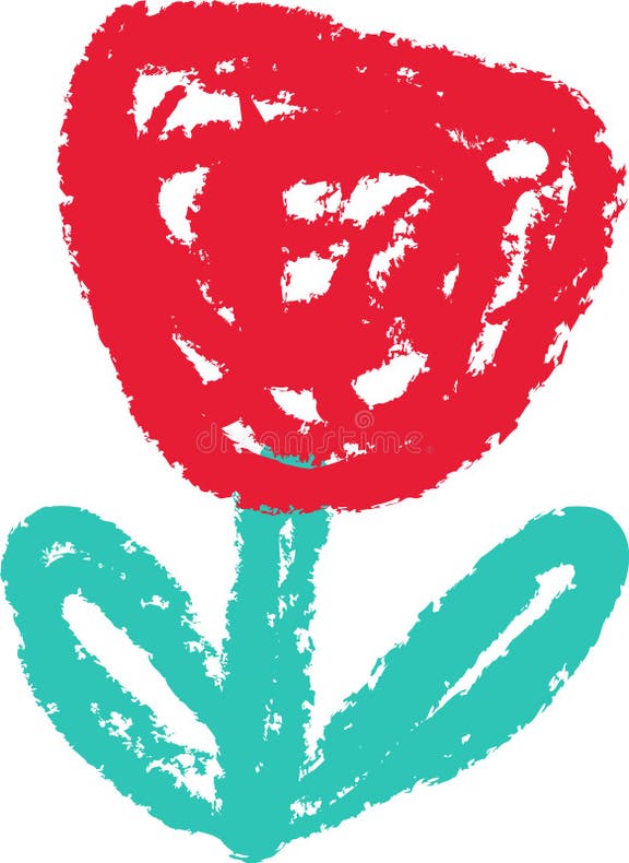 Childish Scribble Flower stock vector. Illustration of school - 359018113