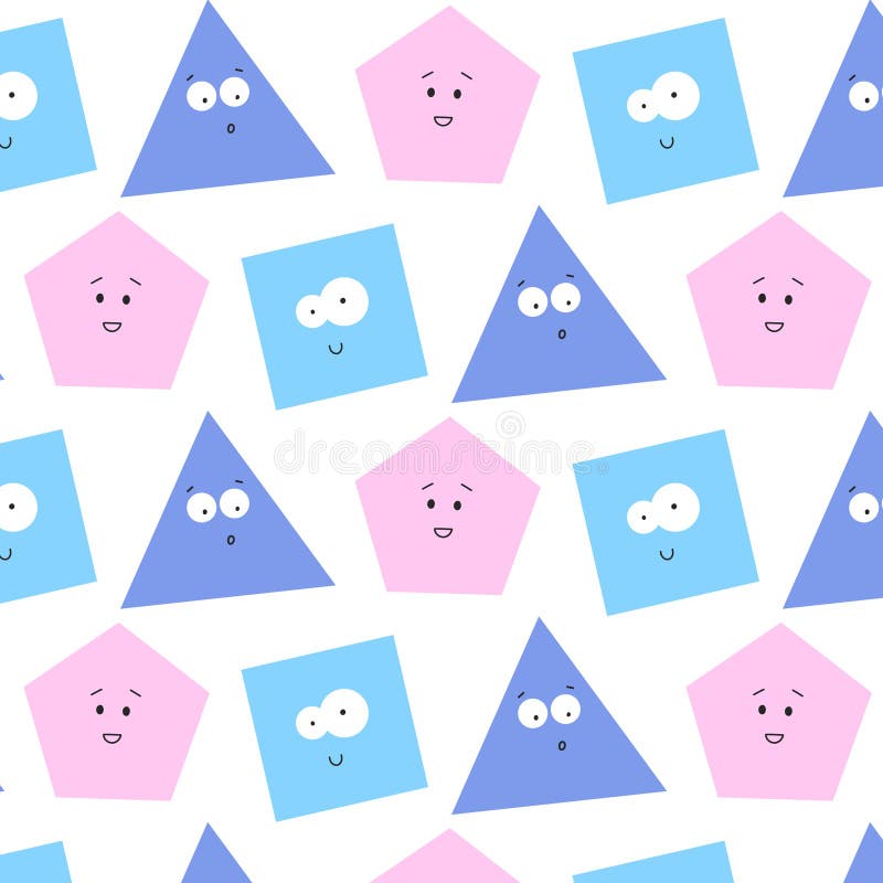 Childish Seamless Pattern with Geometry. Vector Illustration. Pattern ...