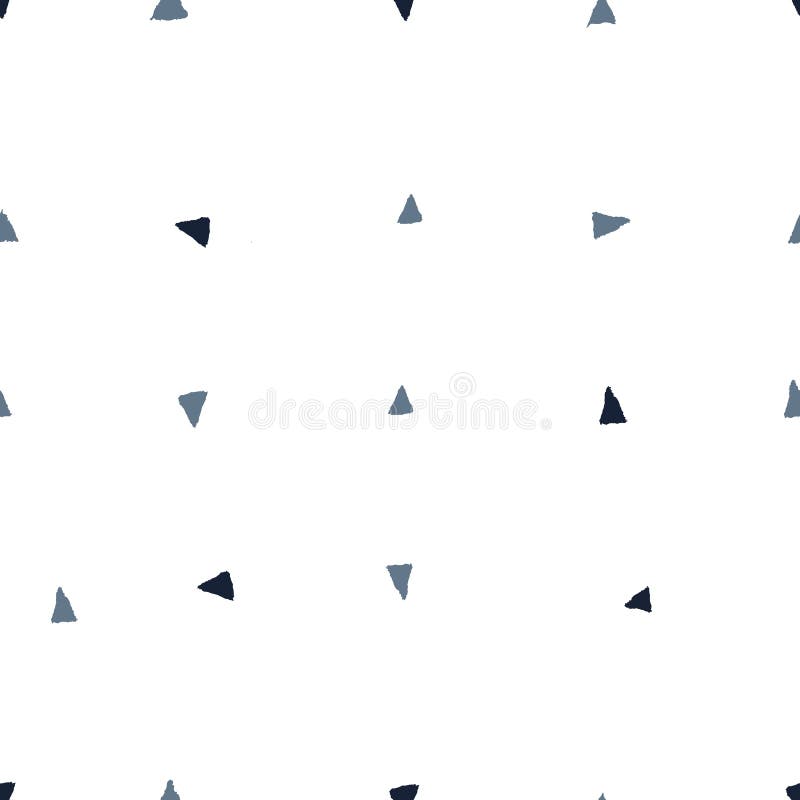 Childish Seamless Pattern with Hand Drawn Triangles. Simple Blue ...