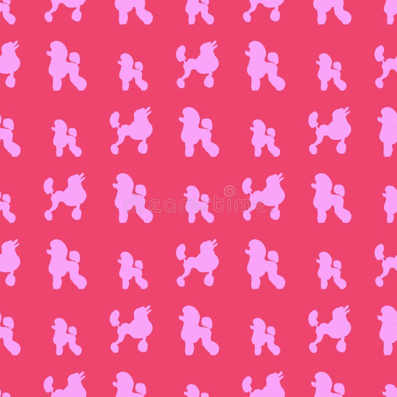 Childish Seamless Pattern of Soft Realistic Pink Contour Dogs Design ...