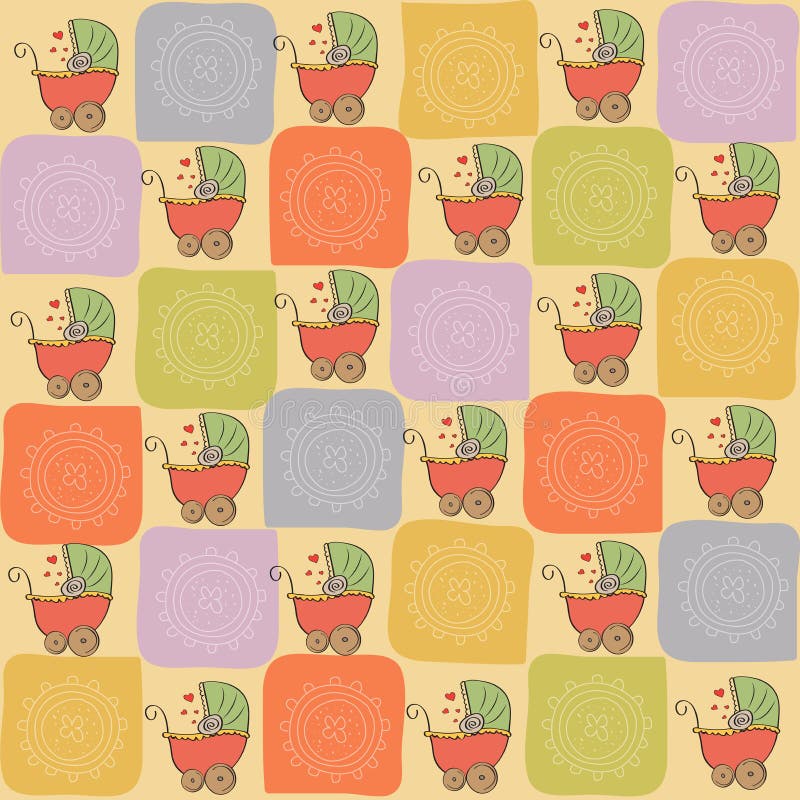 Childish Seamless Pattern with Teddy Bear Stock Vector - Illustration ...