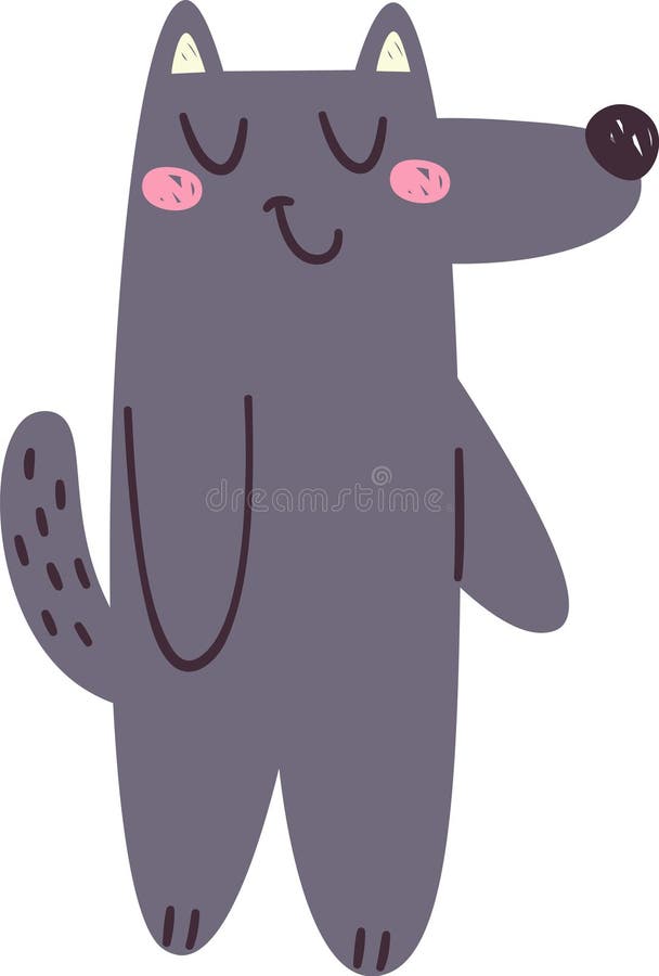 Childish Staying Wolf stock vector. Illustration of drown - 353252482