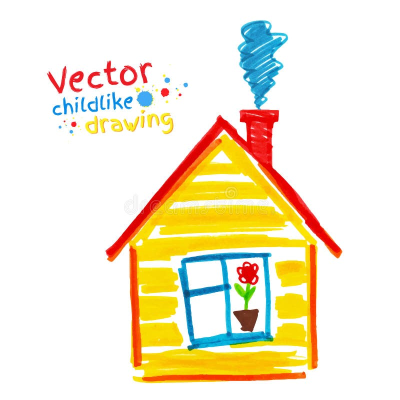 Childlike House Stock Illustrations – 1,371 Childlike House Stock ...