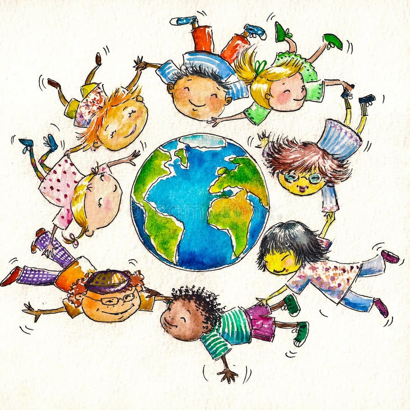 Child Hugging World Stock Illustrations – 275 Child Hugging World Stock ...
