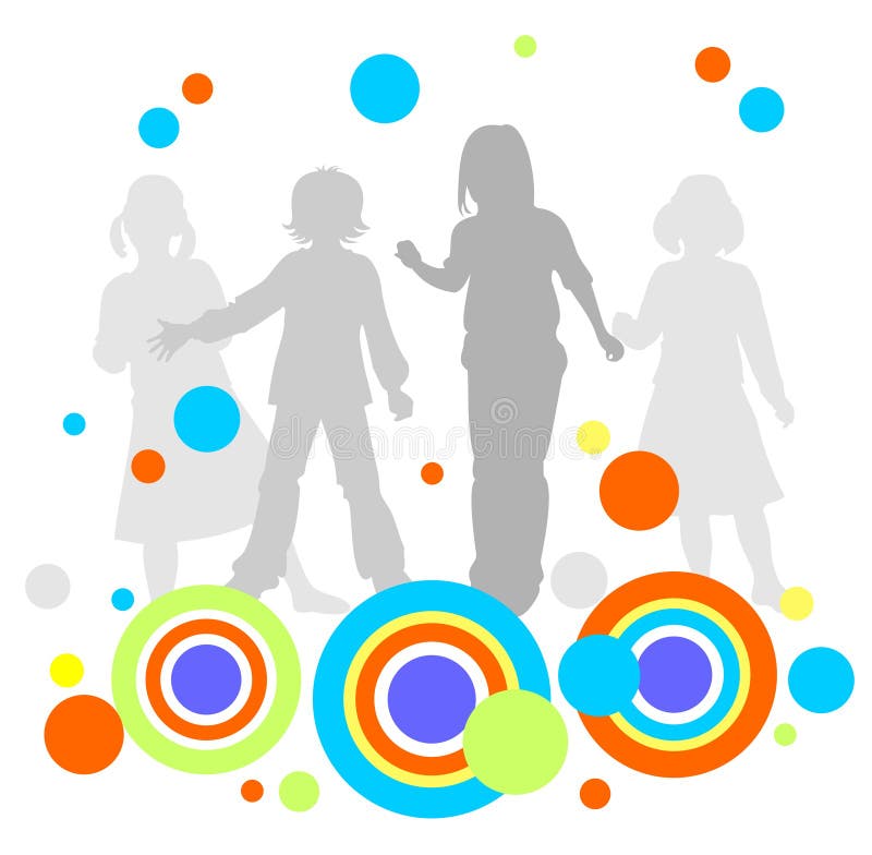 Children and Abstract Pattern Stock Vector - Illustration of orange ...