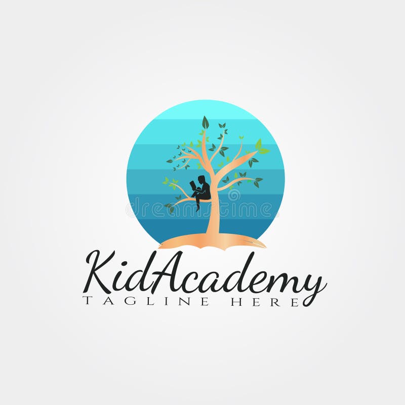 Children Academy Tree Vector Logo Design,kid Academy Icon Stock Vector ...