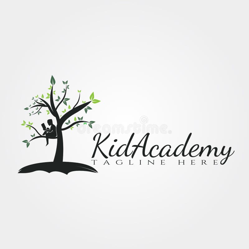 Children Academy Tree Vector Logo Design,kid Academy Icon Stock Vector ...