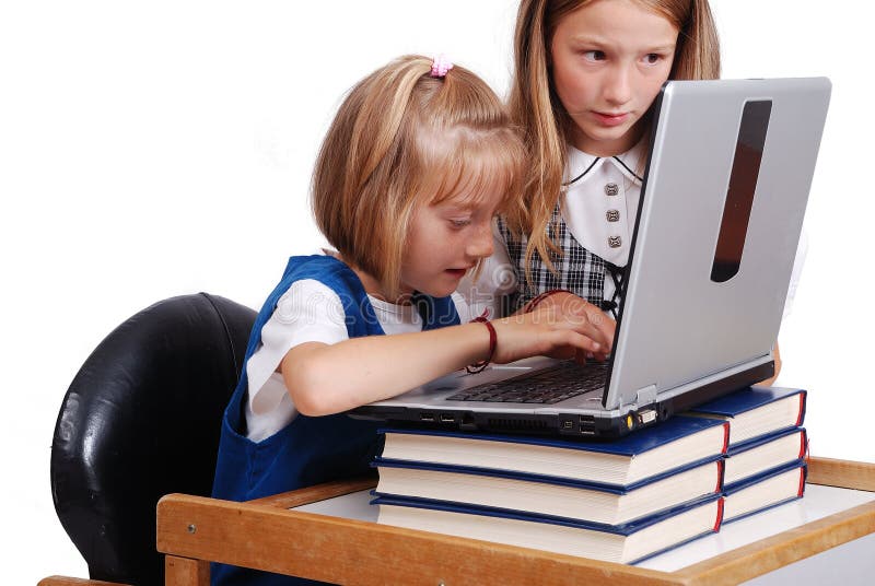 Children Activities on Laptop Put on Desk Stock Photo - Image of floor ...