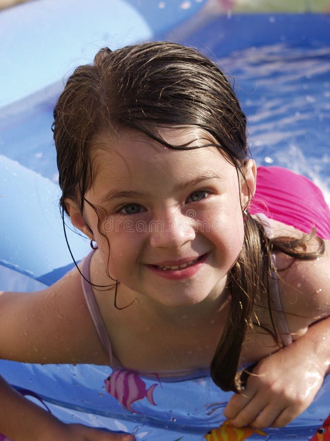 Children-Adorable Girl Swimming Stock Image - Image of amused ...