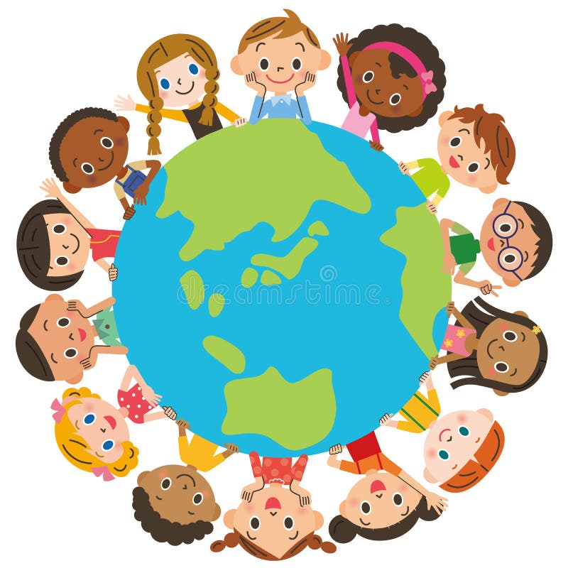 Children around the earth stock vector. Illustration of environment ...