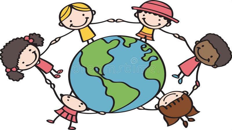Children Around the Globe, Global Unity and Diversity, Vector Design ...
