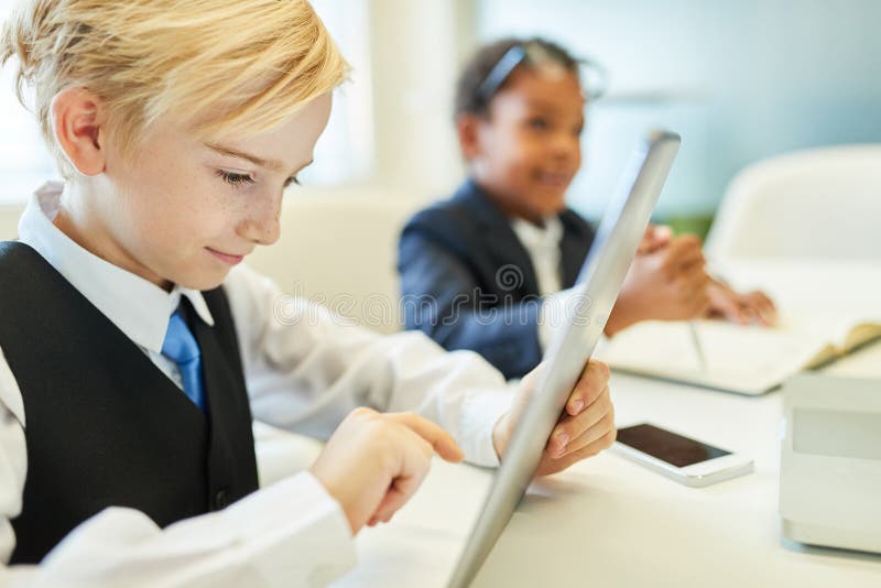 Children As Business People with Tablet Computer Stock Photo - Image of ...