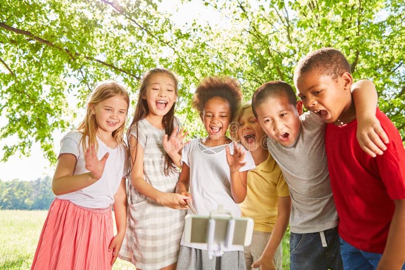 Children Portrait Collage on World Map Stock Photo - Image of ...