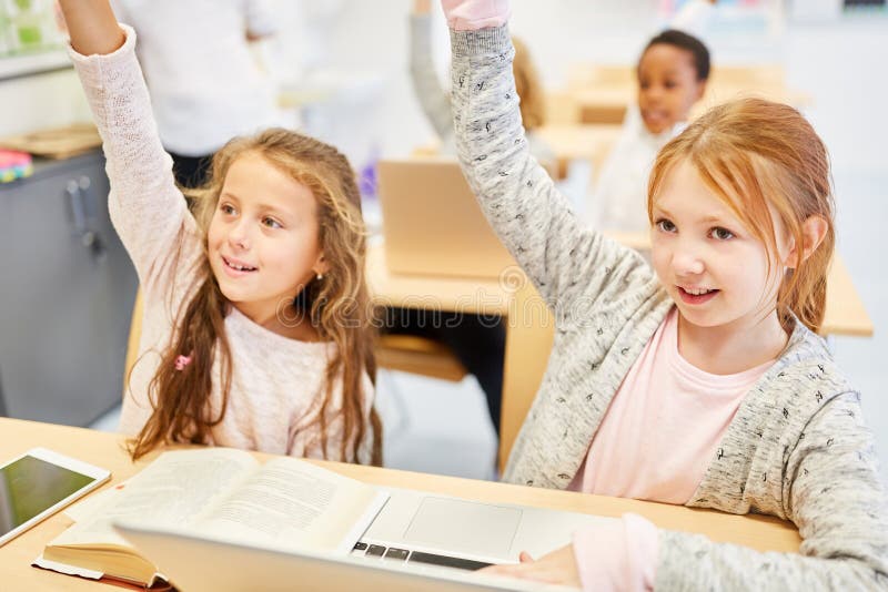 Children As Pupils in Primary School Lessons Stock Photo - Image of ...