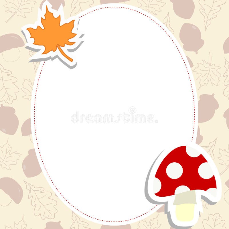 Autumn Oval Frame with Multi-colored Leaves Stock Vector - Illustration ...