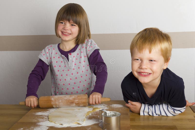 Children baking stock photo. Image of cooking, flatten - 27549264