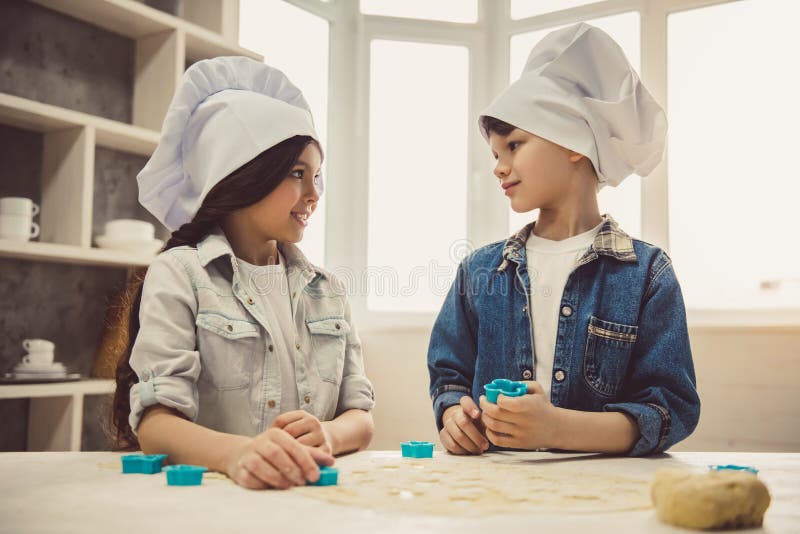 Children baking in kitchen stock image. Image of biscuit - 90305091