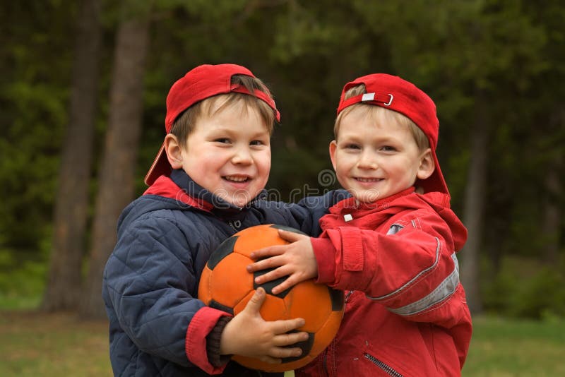 Children with a ball stock image. Image of outdoor, little - 5300271