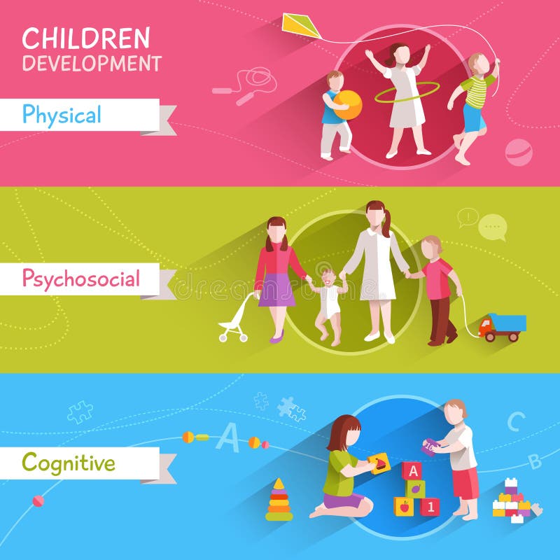 Children Banner Set stock vector. Illustration of collection - 210069185