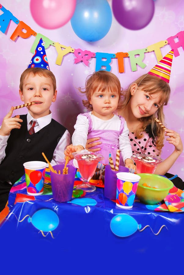 Happy First Birthday Background Stock Photo - Image of blue, childhood ...