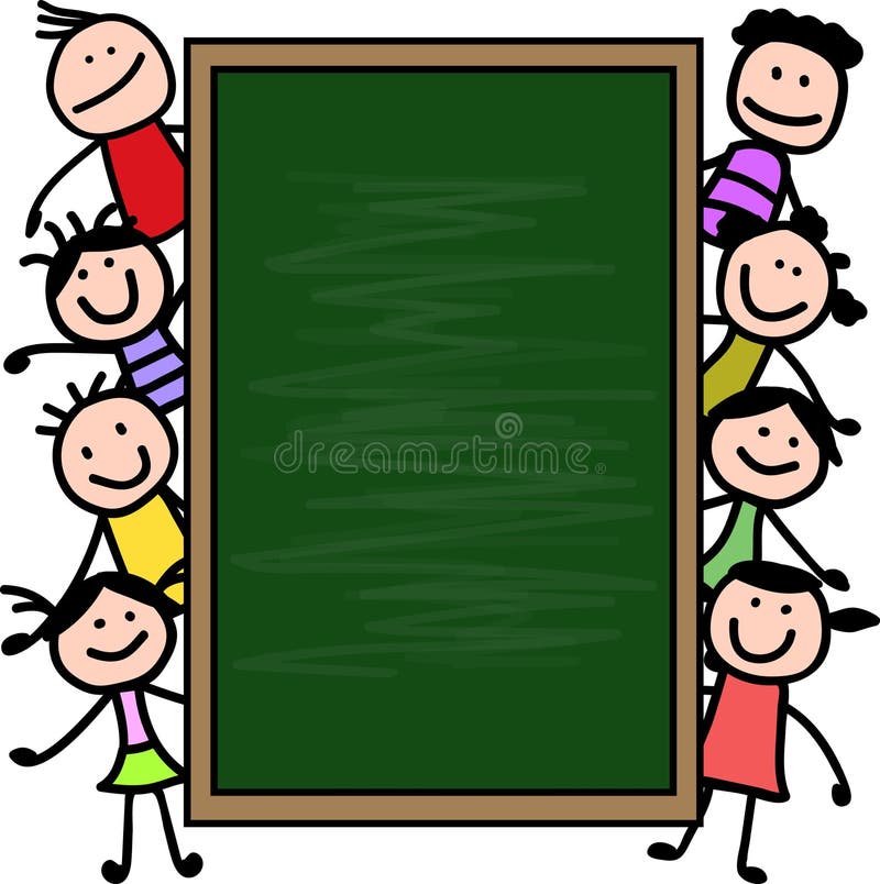 Children with board stock vector. Illustration of learn - 77247742