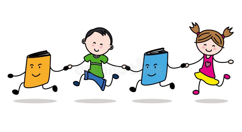 Children and books stock vector. Illustration of read - 53671933