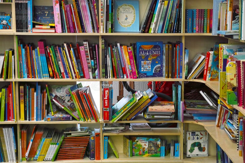 Children books on shelves editorial photography. Image of literary ...