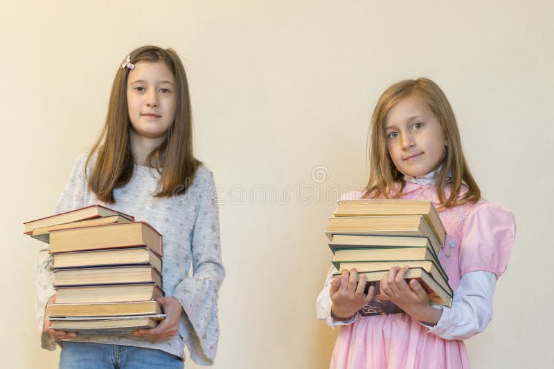 Children with Books in Their Hands Stock Image - Image of hand, child ...