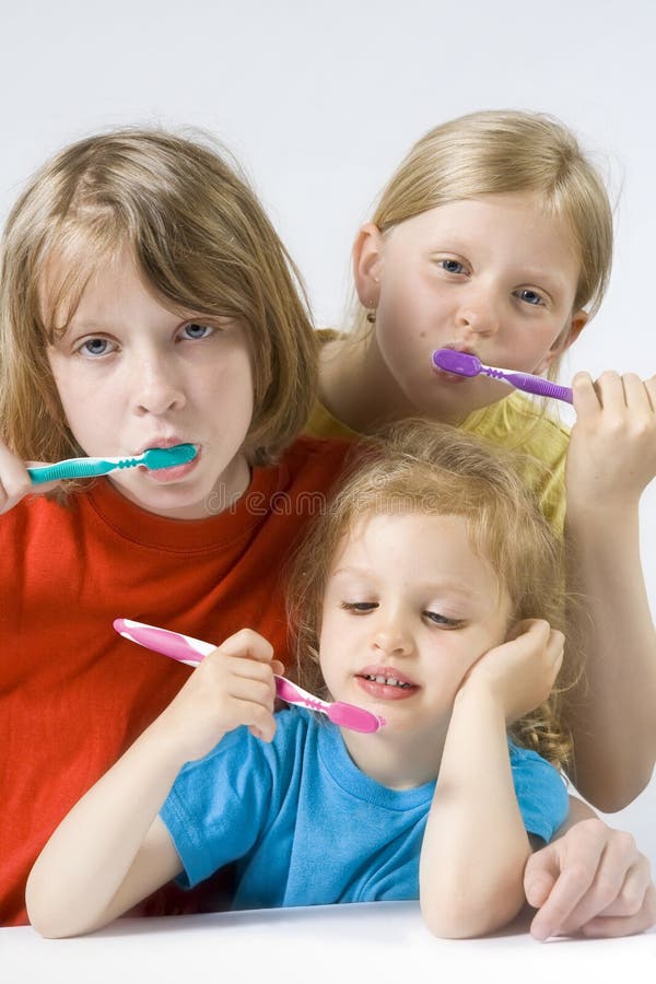 Children brushing teeth stock image. Image of wash, cleaning - 5719407