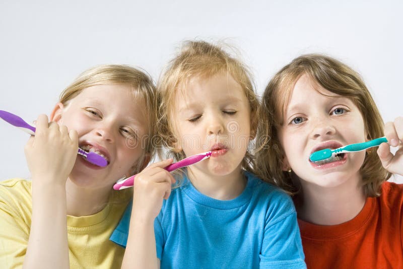 Children brushing teeth stock image. Image of child, health - 6590855